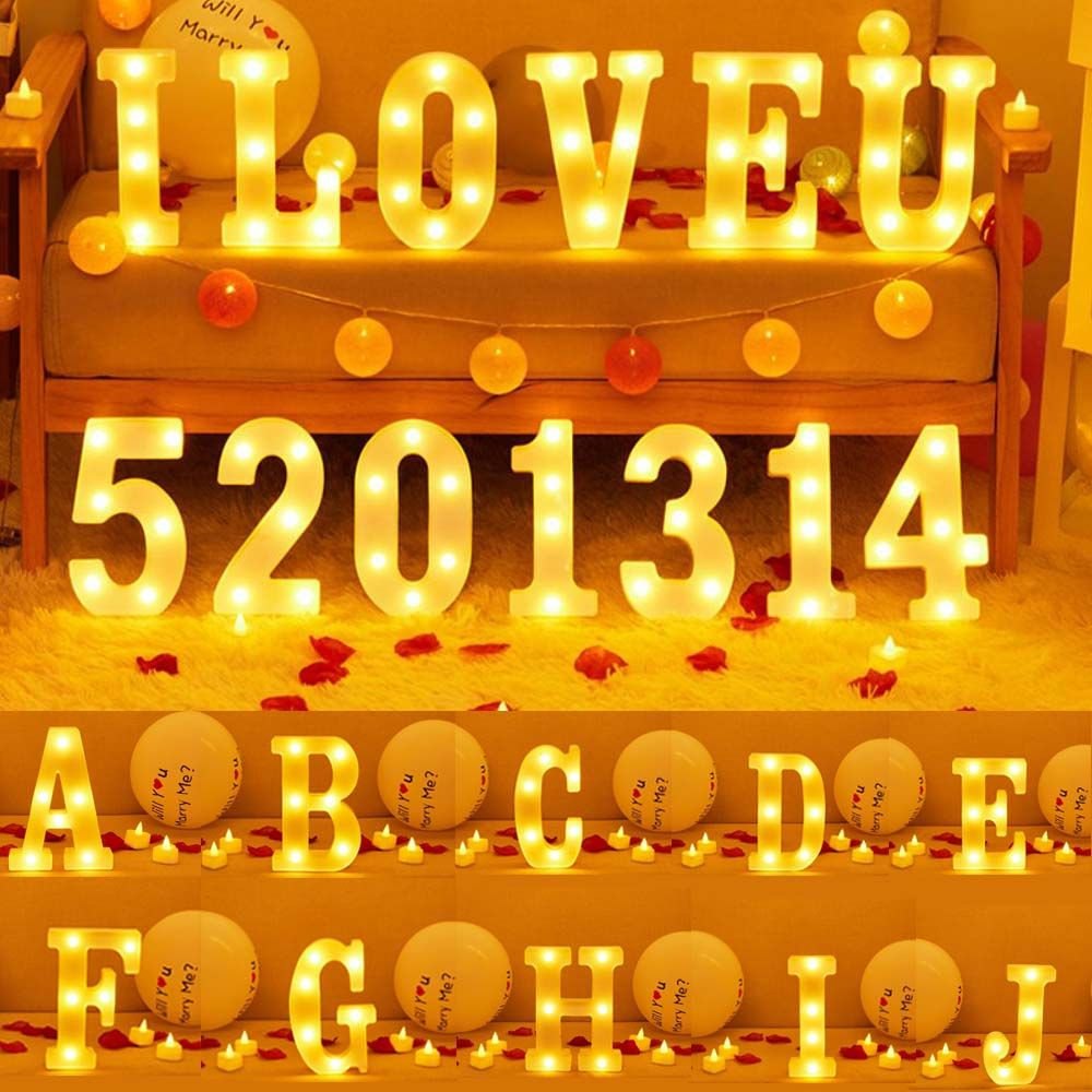 A-Z Letter LED Decorate Number Lamp Wedding Celebration Birthday Party ...