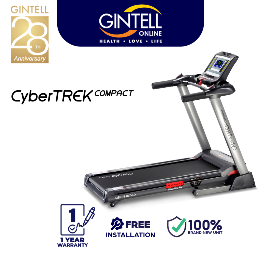 GINTELL CyberTREK Compact Treadmill - 176cm (L) x 85cm (W) x 147cm (H ...