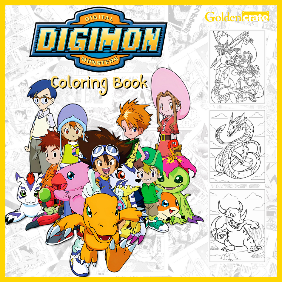 Digimon Coloring Book for Kids – 20 Pages of Fun, Creativity, & Motor ...