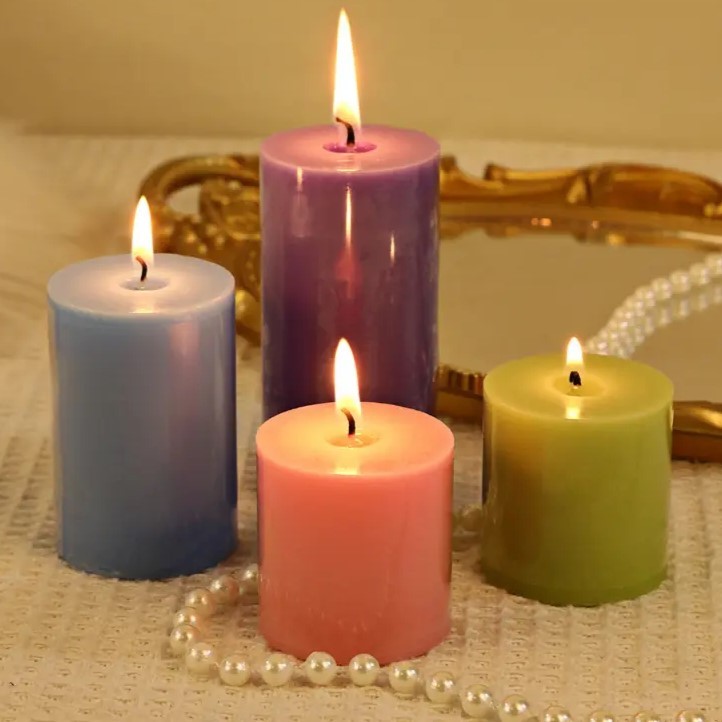 Classic simple color cylindrical scented candles smoke-free home ...