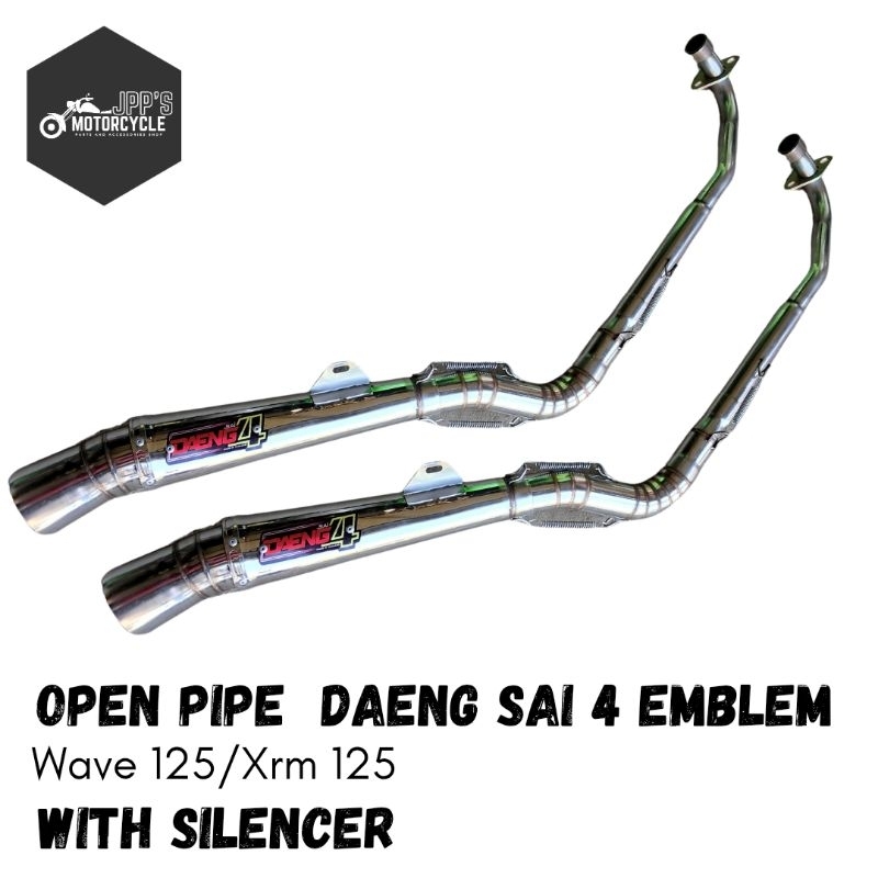 Stainless Open Pipe (Daeng Sai 4) for Wave 125/Xrm 125 | Shopee Philippines