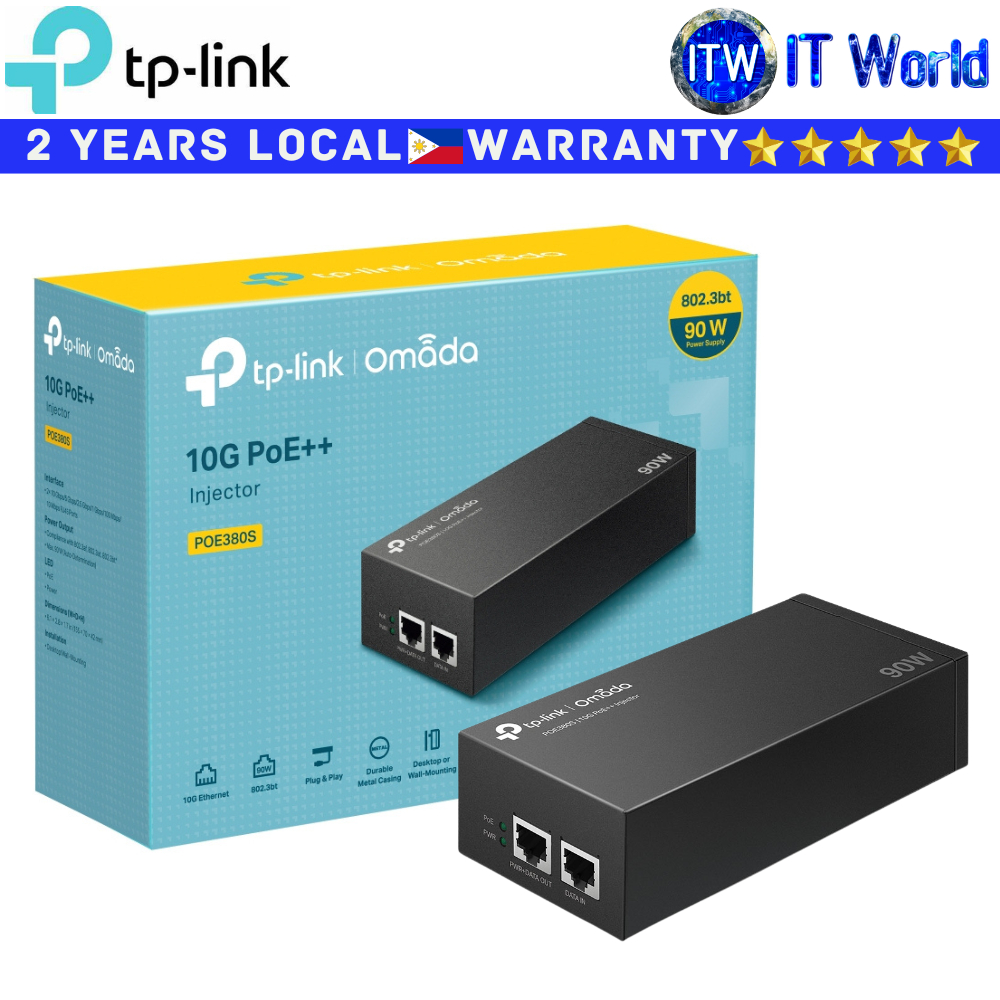 TP-Link PoE++ Injector POE380S Omada Plug & Play Durable Metal Casing ...