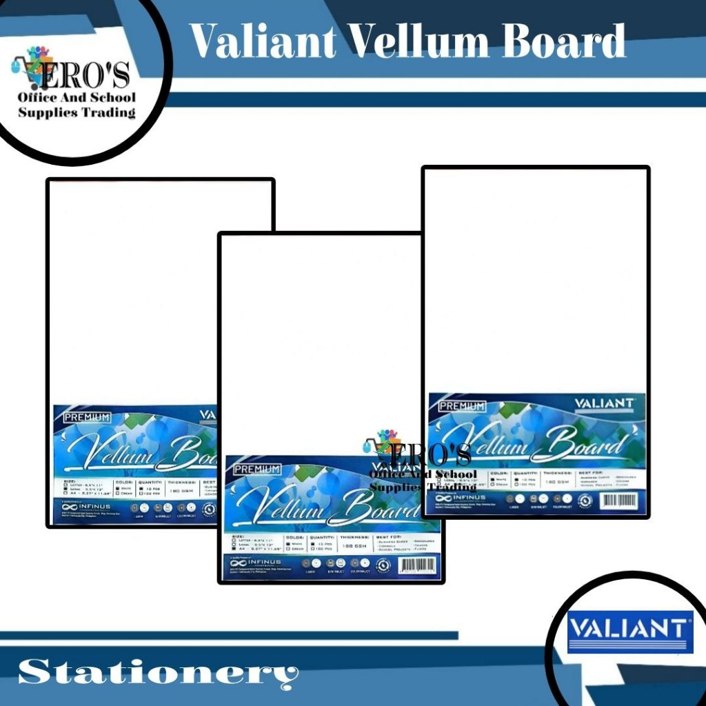 Valiant Premium Vellum Board Paper 180gsm | Shopee Philippines