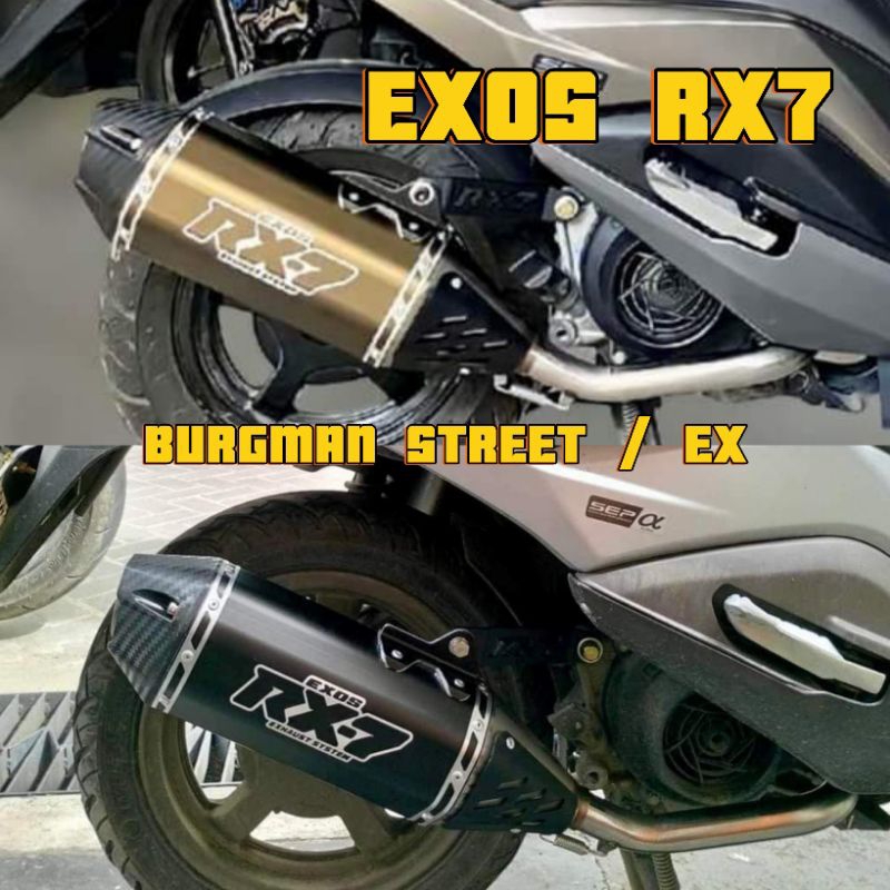 EXOS RACING RX7 FULL EXHAUST SYSTEM FOR BURGMAN STREET / EX and SUZUKI ...