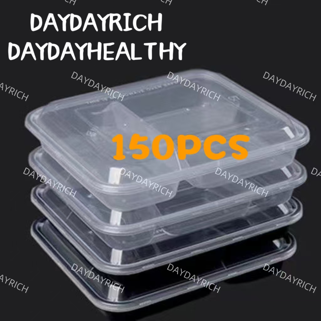 150pcs bento box microwaveable bento lunch box with lid tray Plastic ...