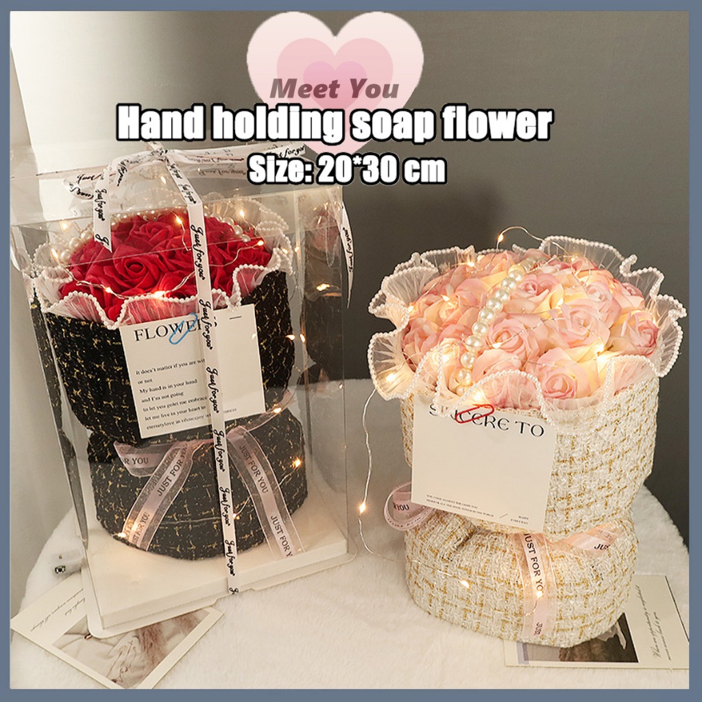 Flower Bouquet Red and pink Rose Holding Flowers Birthday Valentine's Day Gift Graduation Gift ...