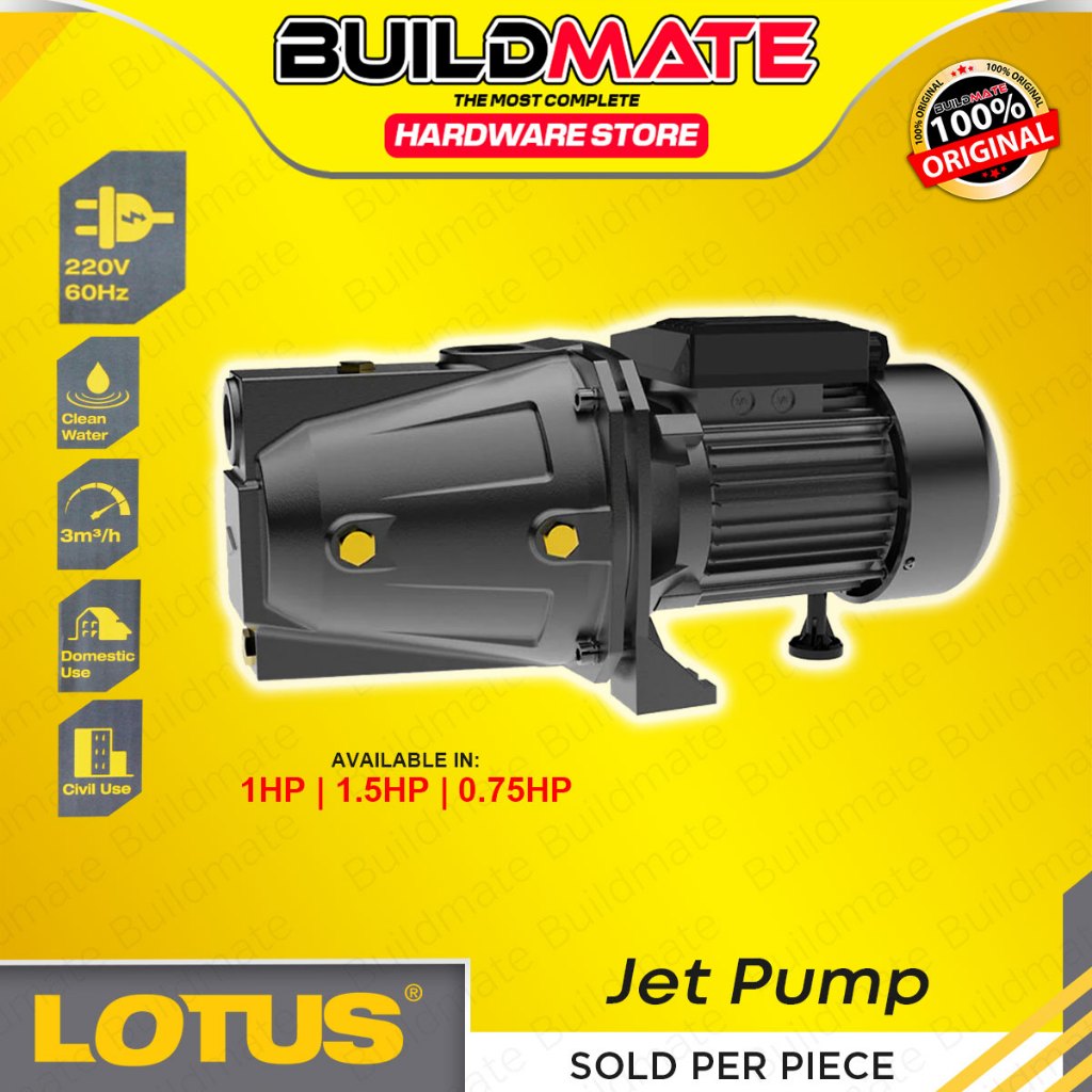 Buildmate x LOTUS 1HP Water Jet Pump Stainless Shallow / Stainless Head ...