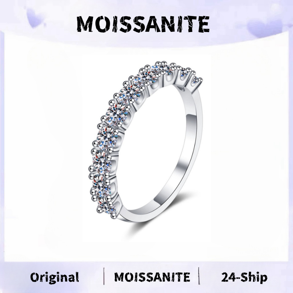 Original Moissanite 10 pcs 1ct And 0.6ct Eternity Ring In S925 Sterling ...
