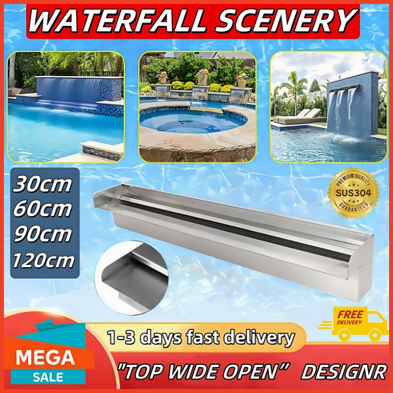 【Free Ship】304 Stainless Steel Waterfall Fountain Spillway for Swimming ...