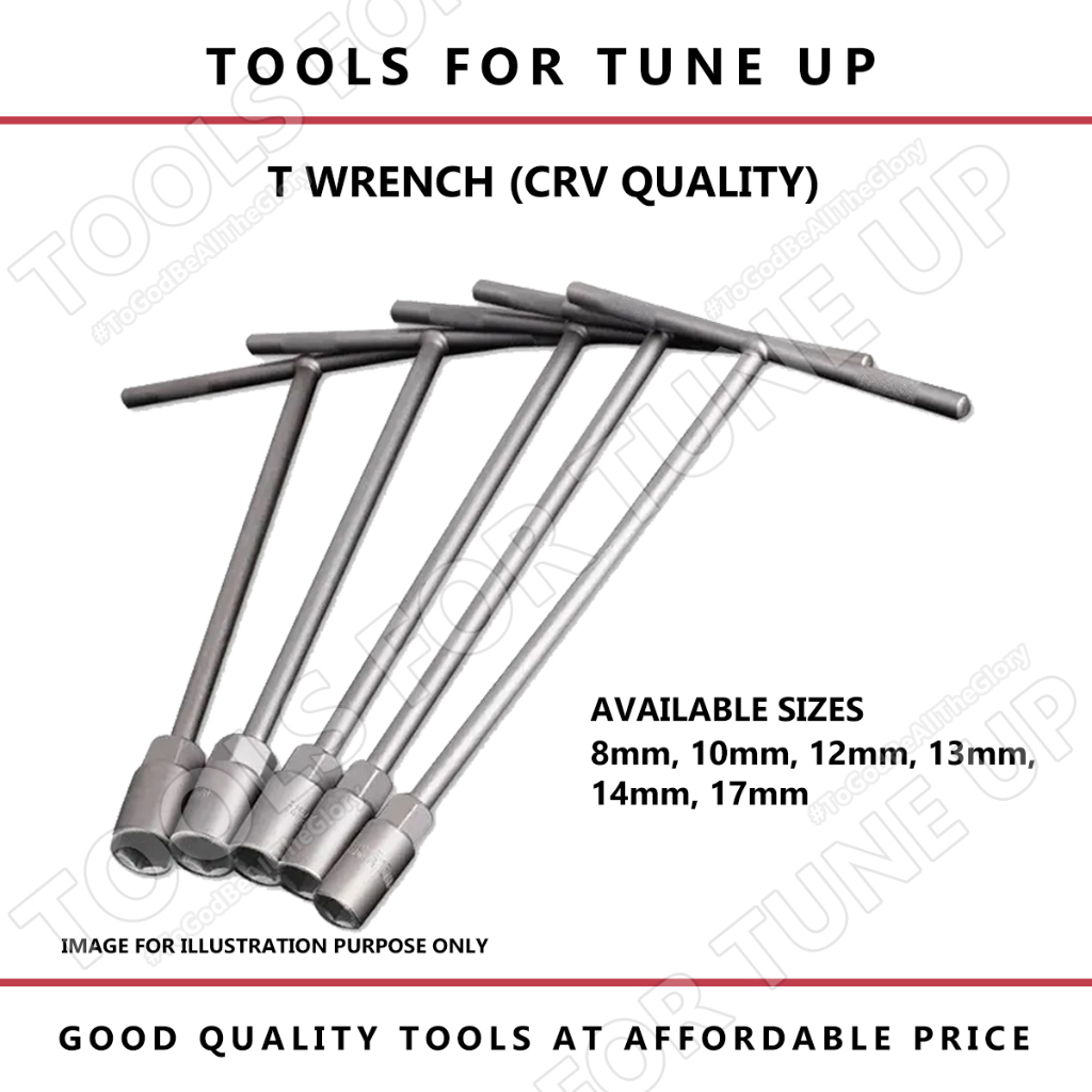 T Wrench Heavy Duty Motorcycle Hand Tool in Glossy Black Finish ...