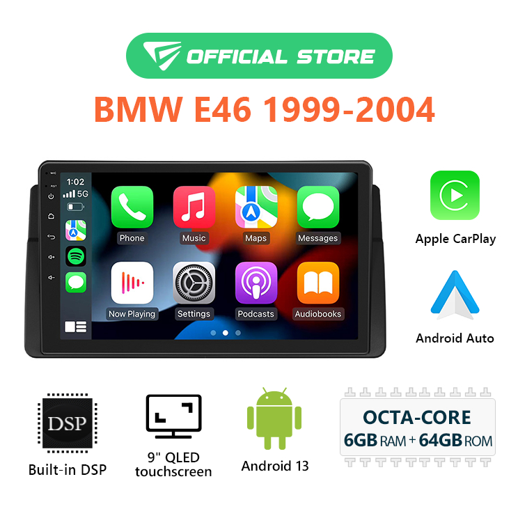 Eonon BMW E46 Android 13 Head Unit with Apple CarPlay and Android Auto ...