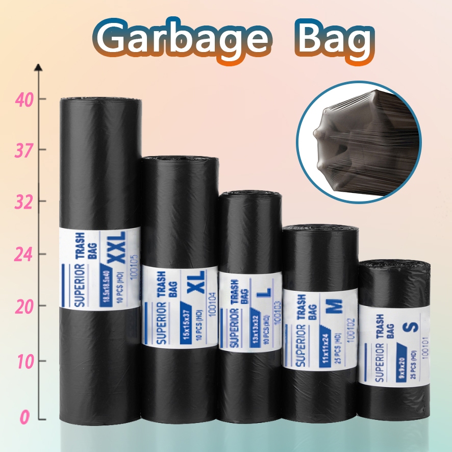 Black Biodegradable Trash Bags - Strong and Sustainable 25Pcs | Shopee ...