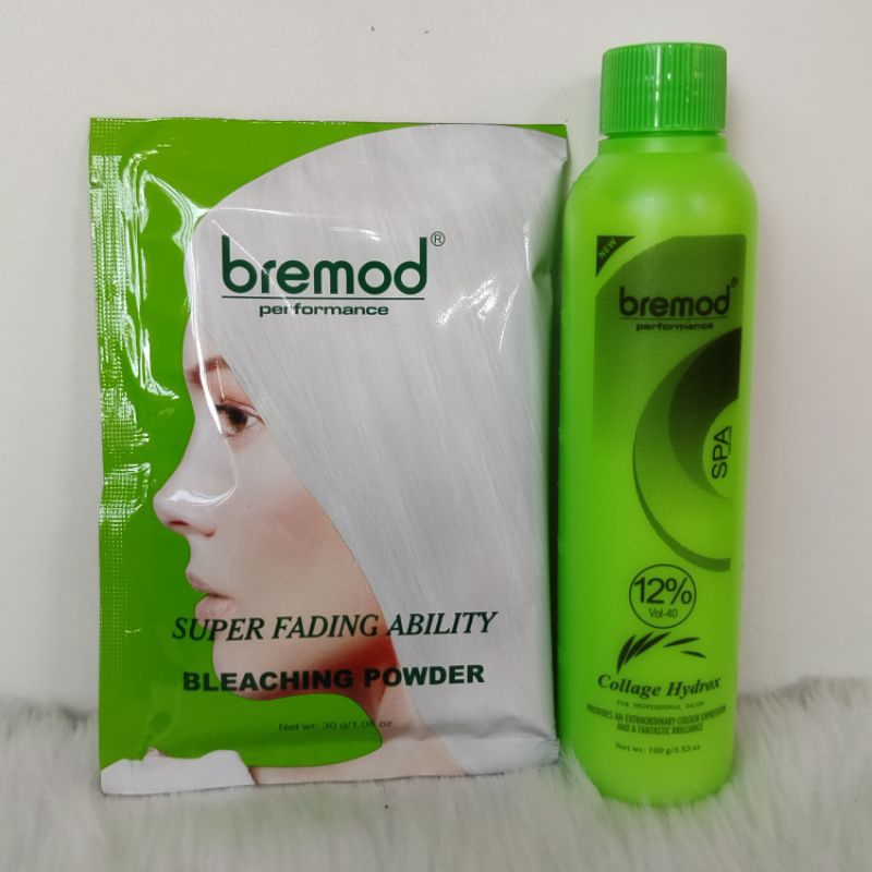 Bremod Bleaching Powder Super Fading Ability 30g Set with Oxidizer 100g ...