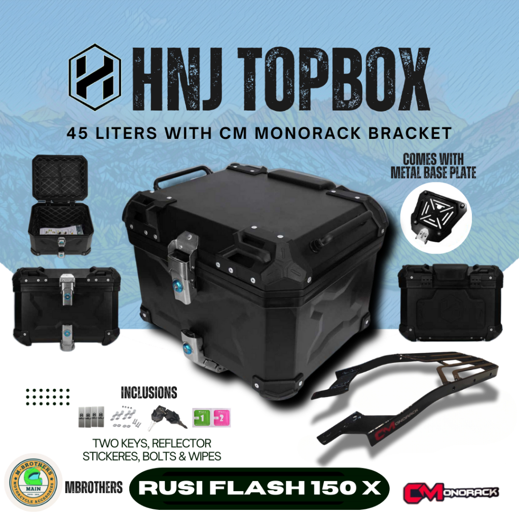 Set for Rusi Flash 150 X CM Monorack Bracket With Top Box Set - 30L ...