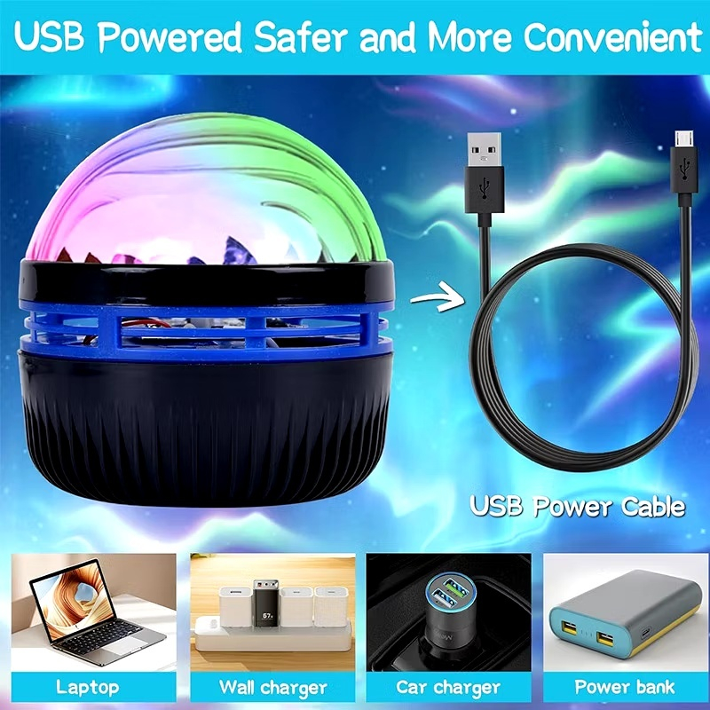 Aurora LED Night Lamp Light Northern Lights World Aesthetic Disco Lamp Shade Galaxy Projector ...