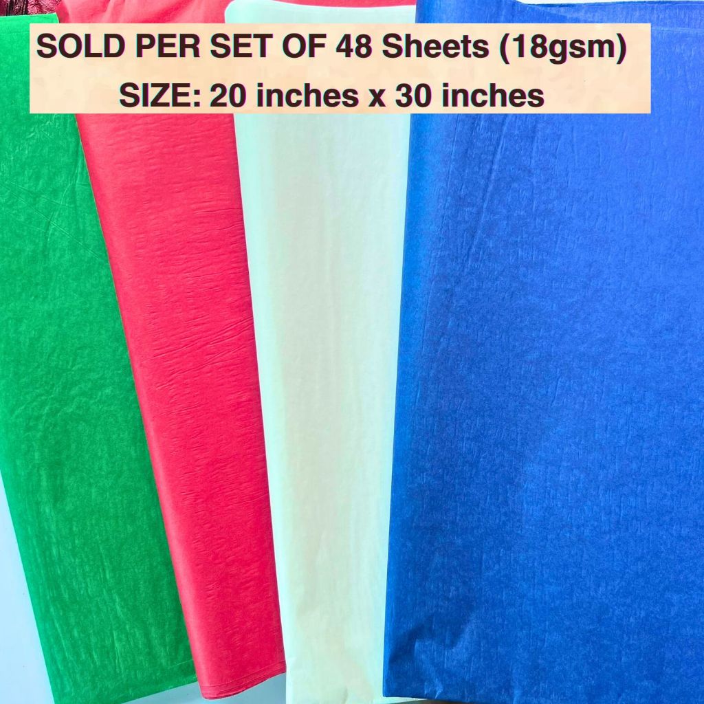 METEOR TISSUE PAPER SHEET 18gsm ACTUAL SIZE: 20 inches x 30 inches ...