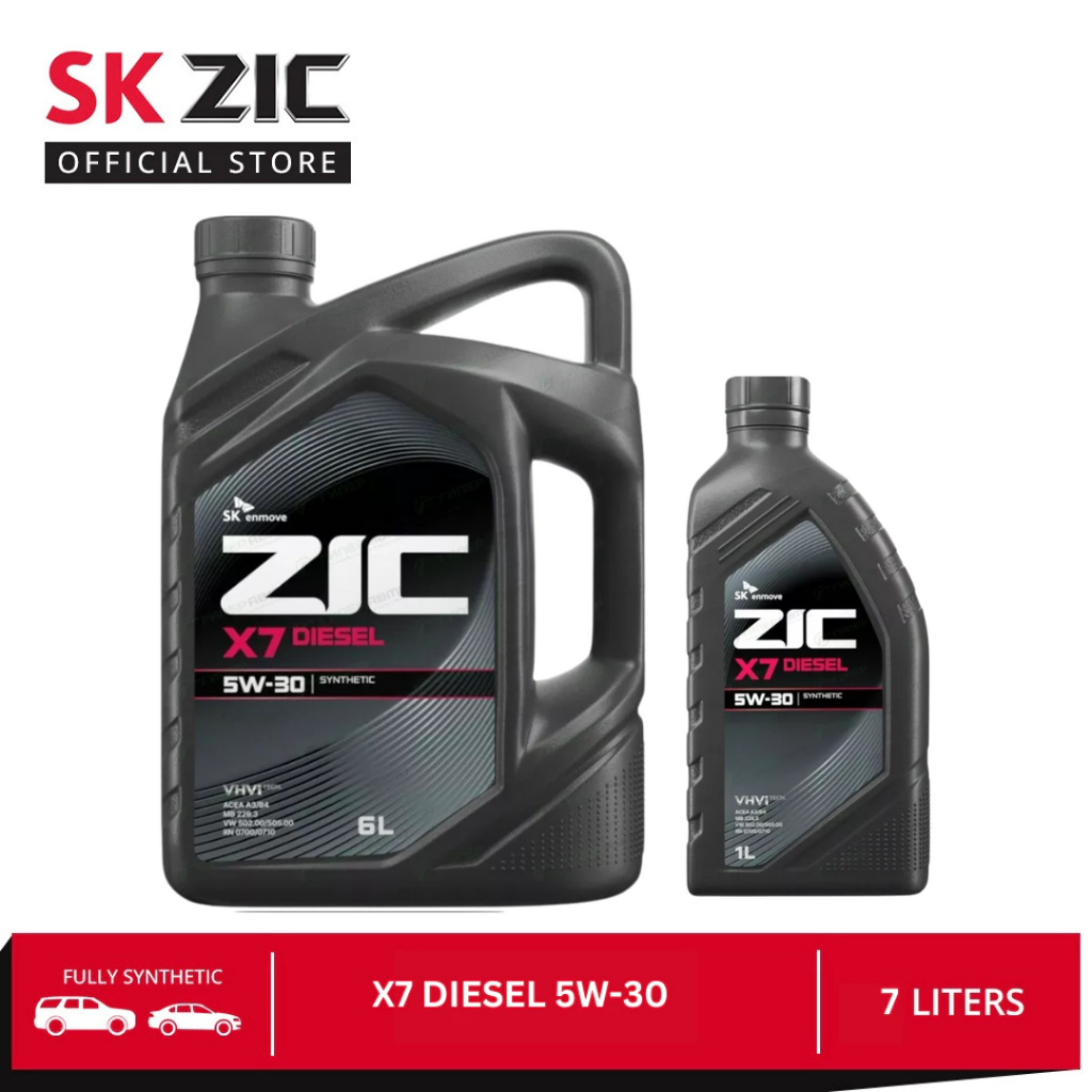 SK ZIC X7 DIESEL 5W-30 7 Liters Fully Synthetic Engine Oil | Shopee ...