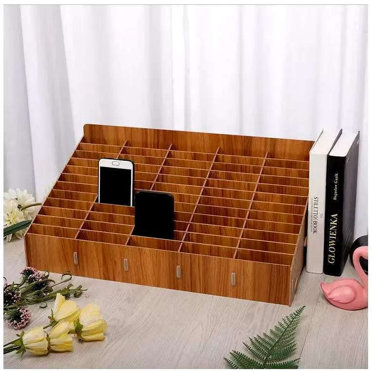 Wooden Rack 12/24/36 Grid Mobile Phone Table Organizer for Office ...