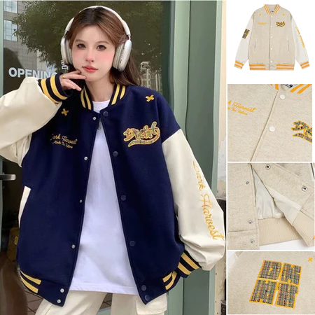 Mens Aesthetic jacket fKorean style casual vintage jacket baseball ...