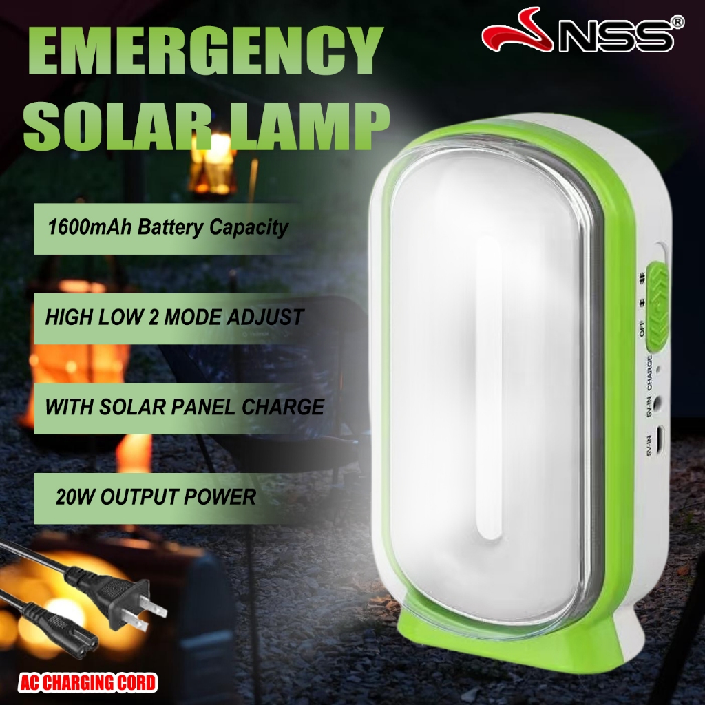 NSS Solar Desk Lamp Portable Emergency LED Light Rechargeable Light ...