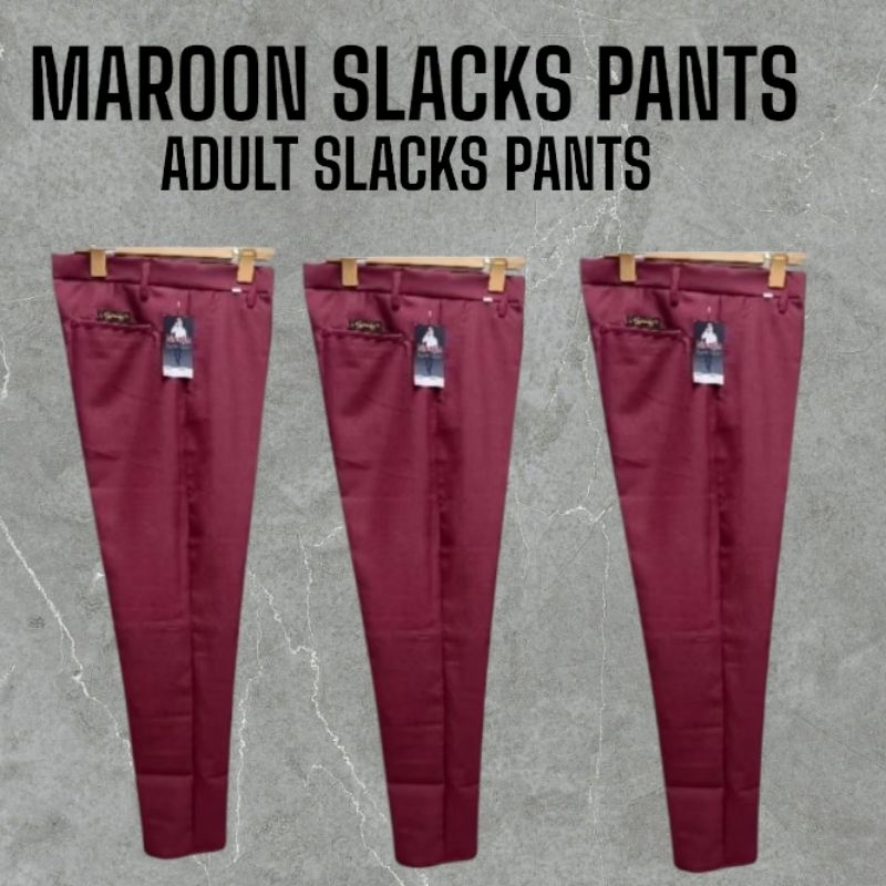MAROON PANTS ADULTS SLOCKS PANTS/ MAROON SLACKS PANTS FOR MEN/ KATRINA ...