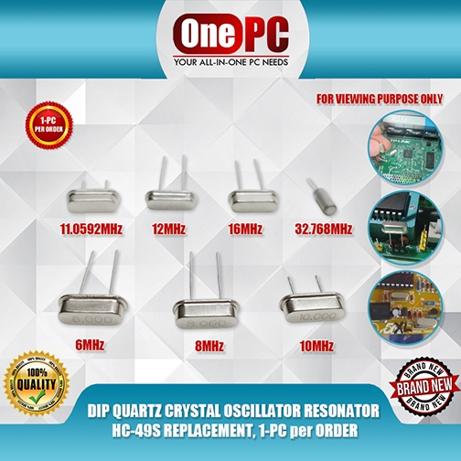 ONE PC DIP QUARTZ CRYSTAL OSCILLATOR RESONATOR HC-49S REPLACEMENT, 1-PC ...
