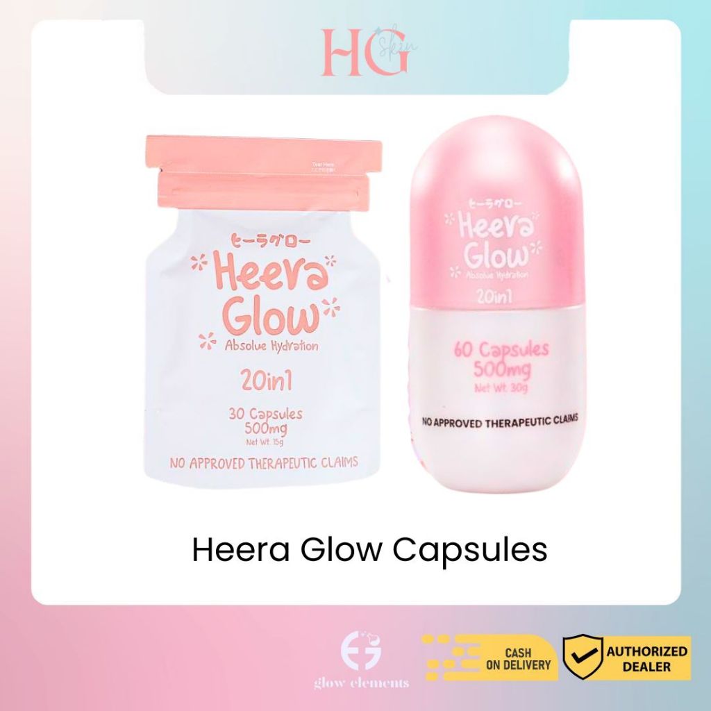 HEERA GLOW Absolue Hydration Collagen Glutathione Capsules 20in1 30 ...