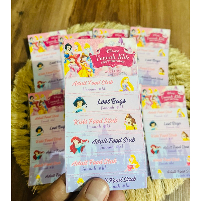 Food Stub Bulk Order - Birthday Food Cart Stub (50pcs, 100pcs & above ...