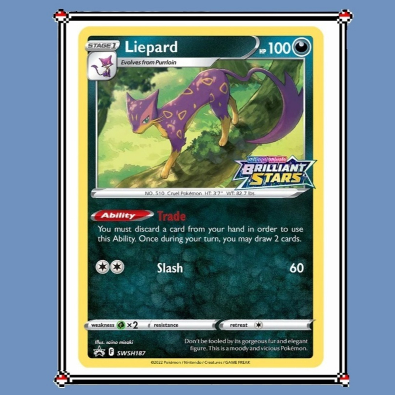 Pokemon TCG Liepard Brilliant Stars Pre-Release Promo Card | Shopee ...