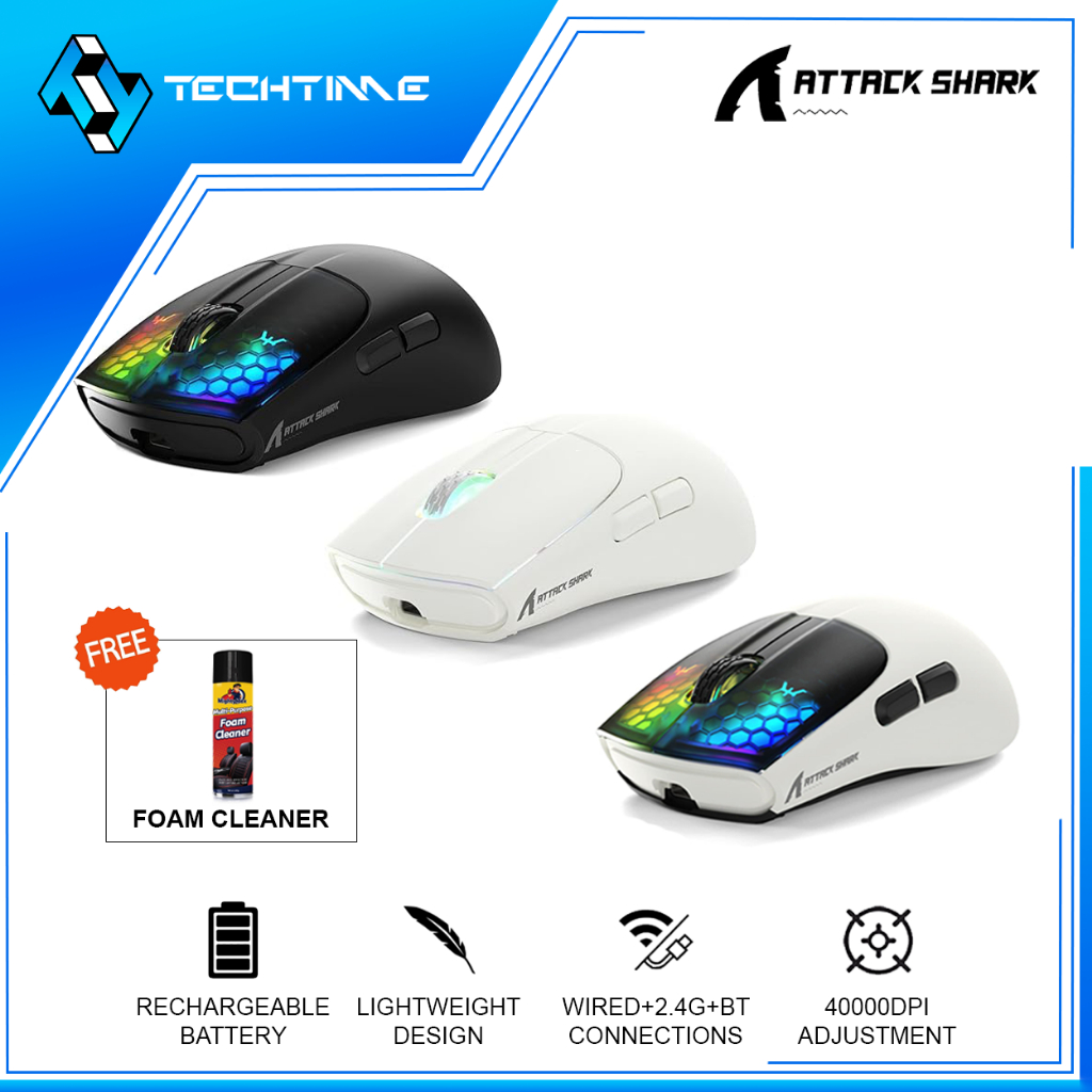 Attack Shark X5 Wireless Gaming Mouse Tri-Mode 2.4G USB-C Wired ...