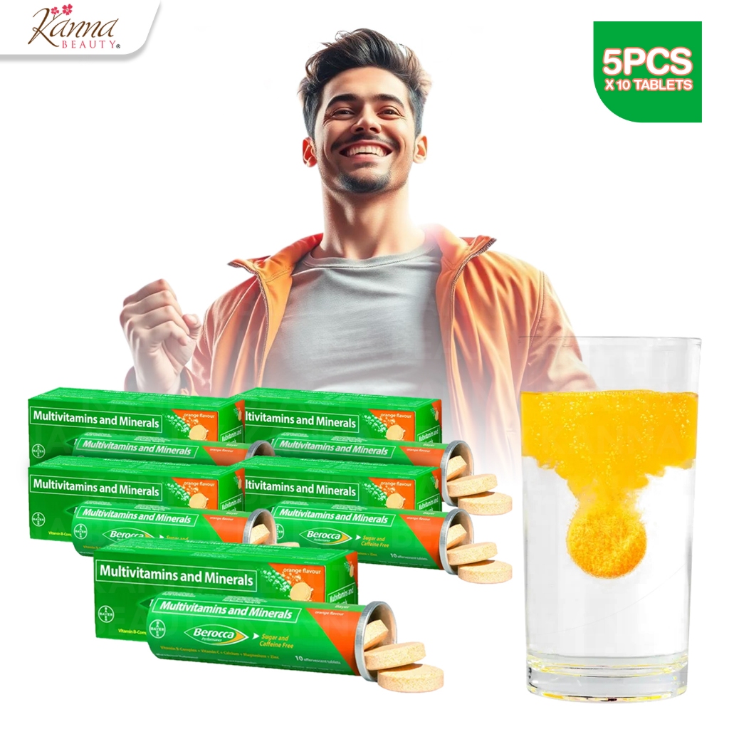 Berocca Orange Flavor Energy Multivitamins Effervescent tablets | 50 ...