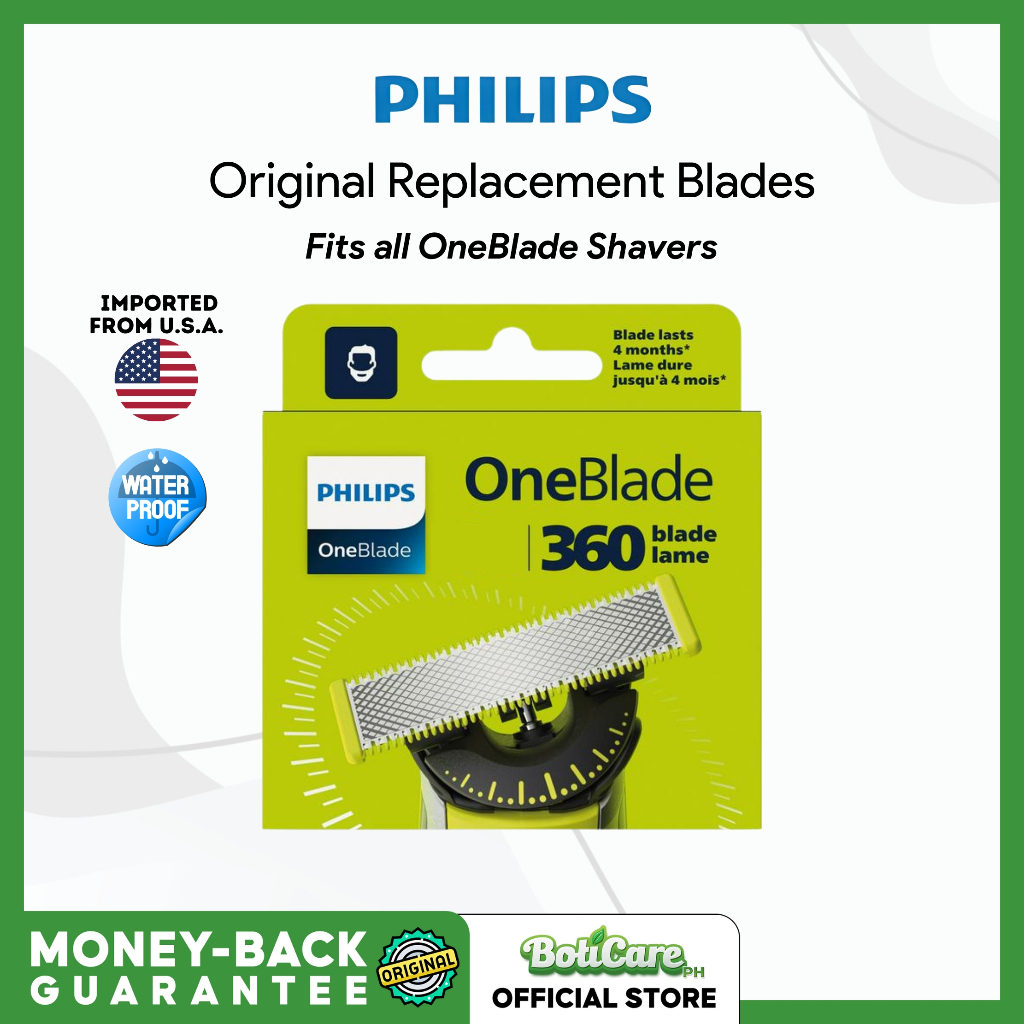 Genuine Philips Norelco Replacement Blades - OneBlade 360, Anti ...