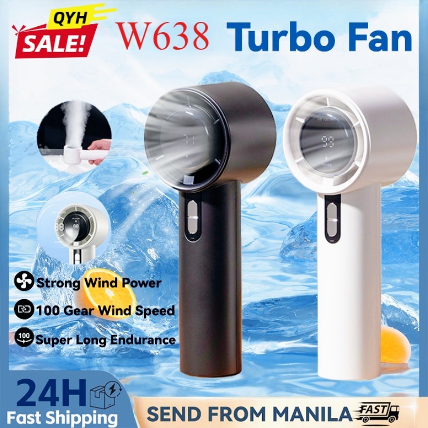 W638 Handheld Turbo Fan High Adjustable 1-100 Gear Speed Bladeless ...