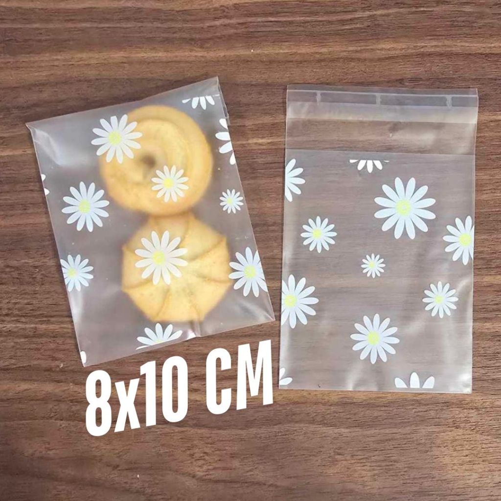 FP3106 (100pcs) 8x10 CM Daisy Design Frosted Cookie Candy Plastic ...