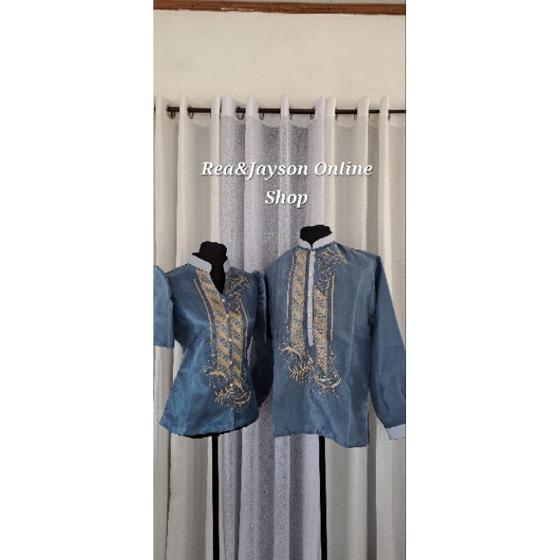 Colored Barong & Filipinñiana Blouse Couple Set | Shopee Philippines