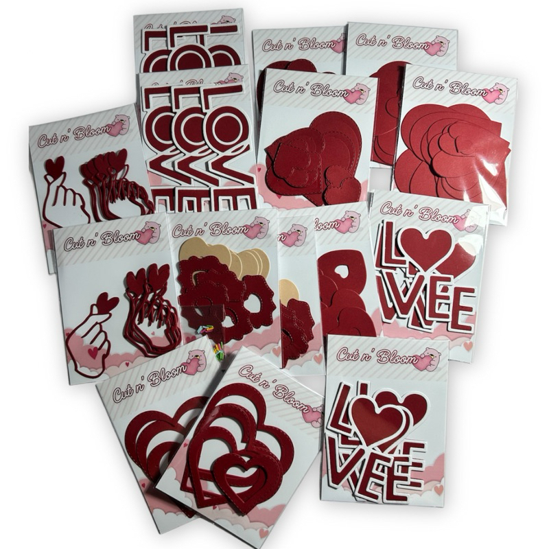 Cut n’ Bloom Die-Cut Paper Cutouts Valentines Version (Red Color ...