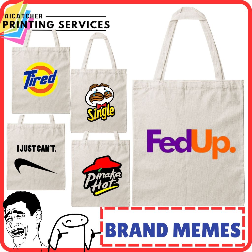 Brand Memes High Quality Affordable Tote Bag Canvas Katsa | Shopee ...