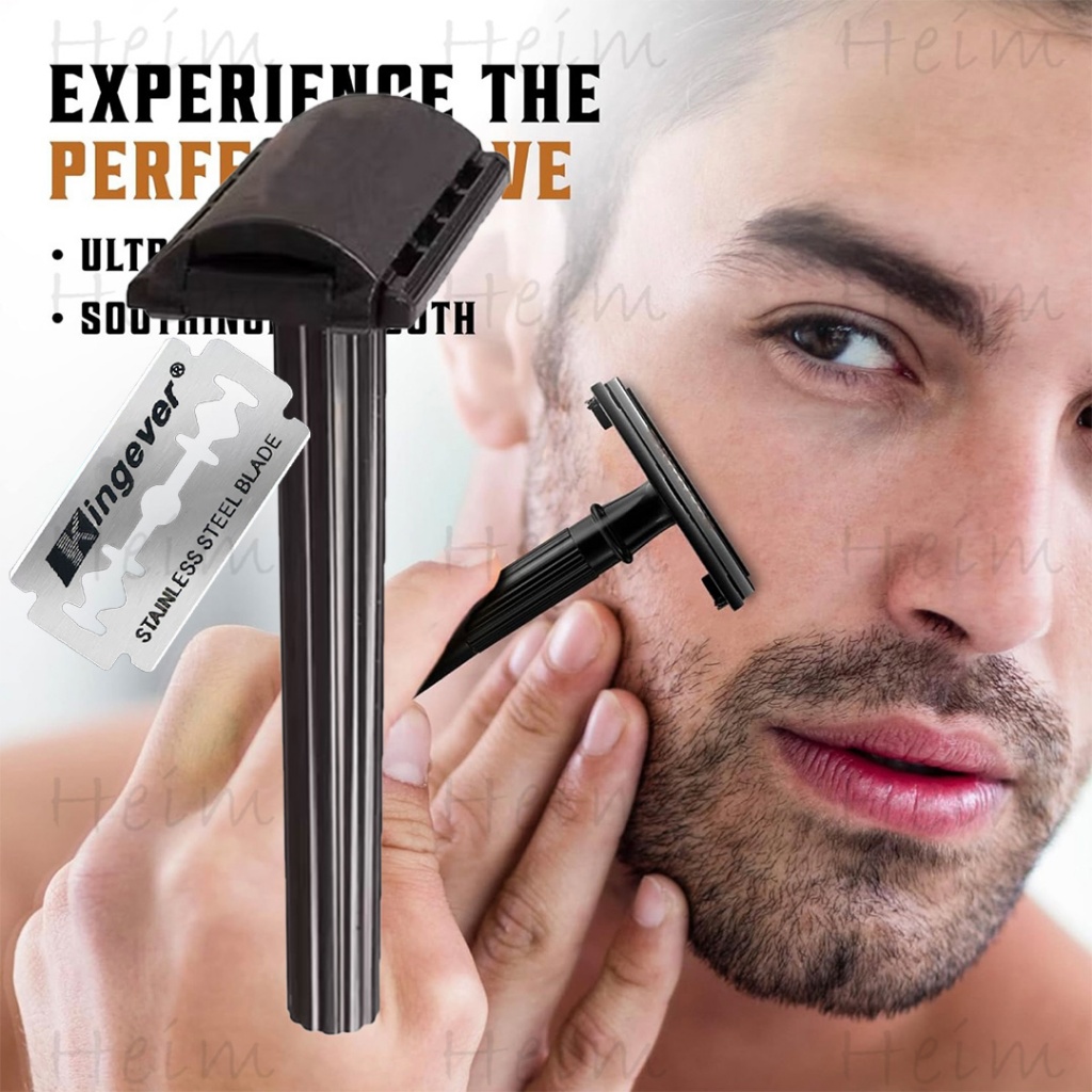 KINGEVER Men's manual razor, double edge razor, shaving supplies for ...