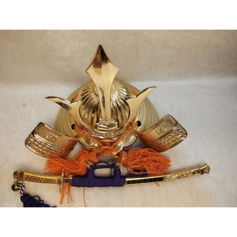 Golden Samurai Helmet & Display Sword, Cast Iron | Shopee Philippines