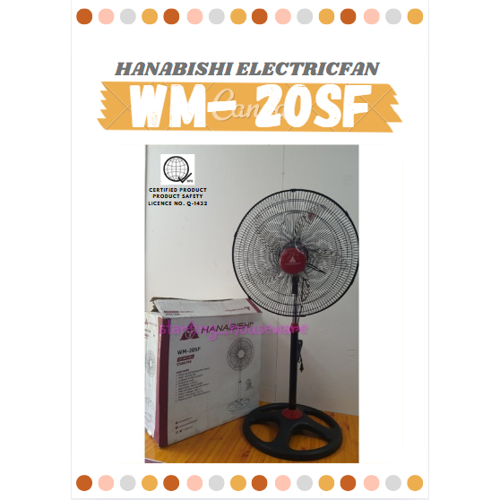HANABISHI 20" 5-Blade Industrial Electric Stand Fan Windmill WM-20SF ...