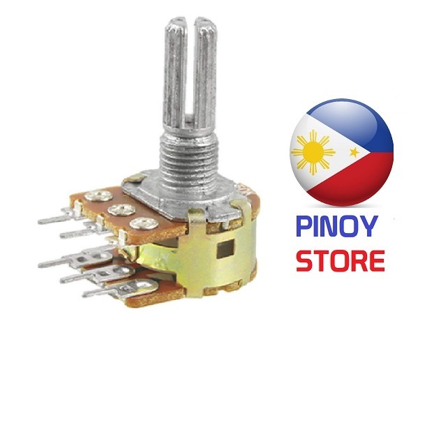Potentiometer Dual 6 pins Panel Mount Chassis 2 channel 500R 1K 2K 5K ...