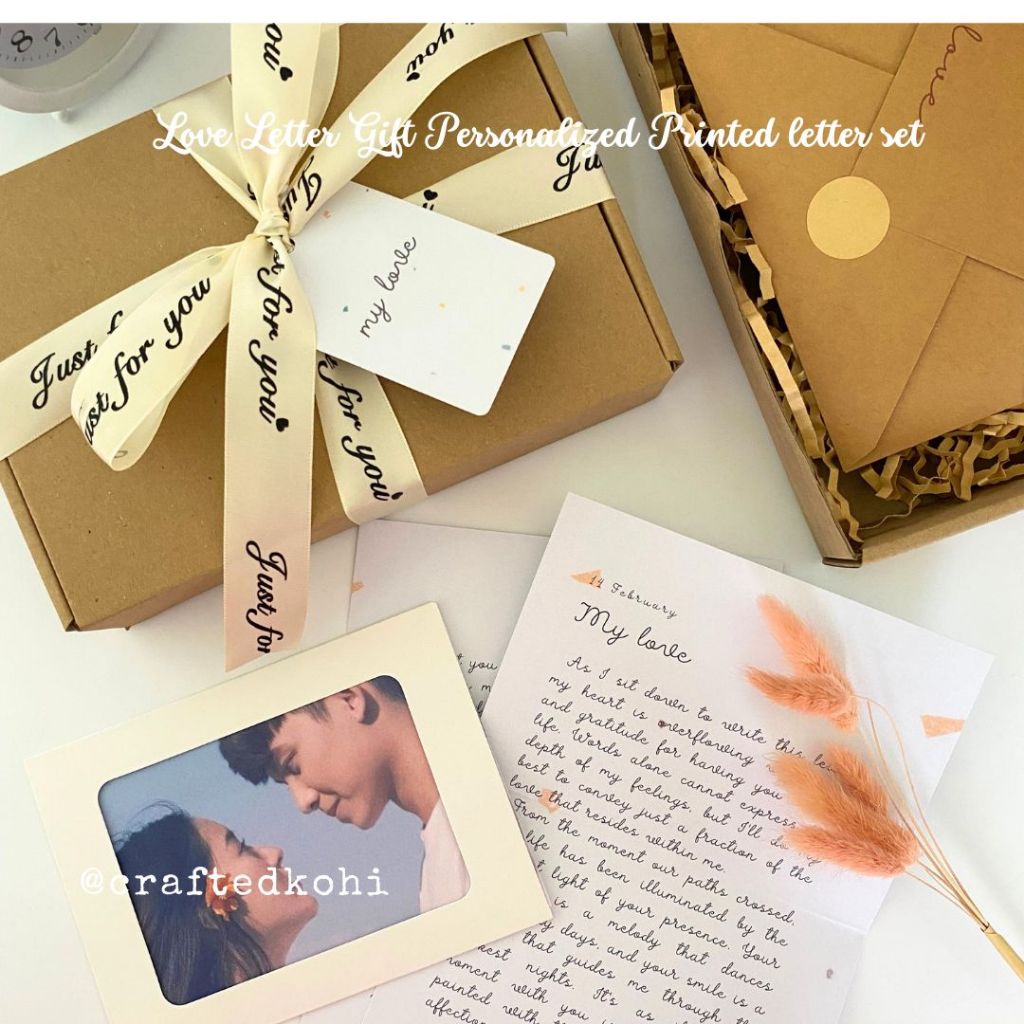 Love Letter Gift Set Personalized Printed Letter Set Elegant White ...