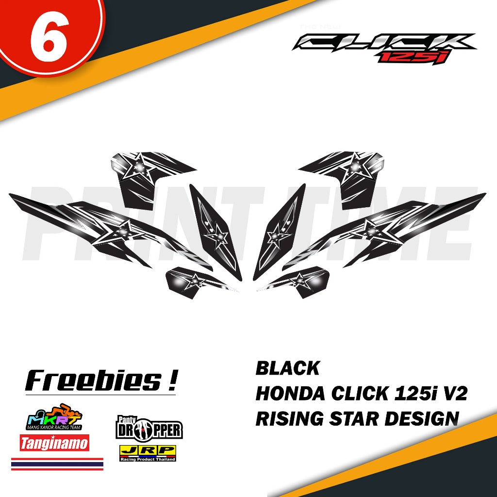 HONDA CLICK 125i V2 RISING STAR DECALS | Shopee Philippines