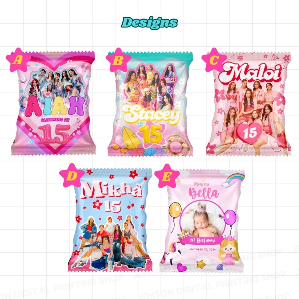 20pcs Bini Theme Loot Bags Candy Bags Treat Bags Chip Bags for Birthday ...