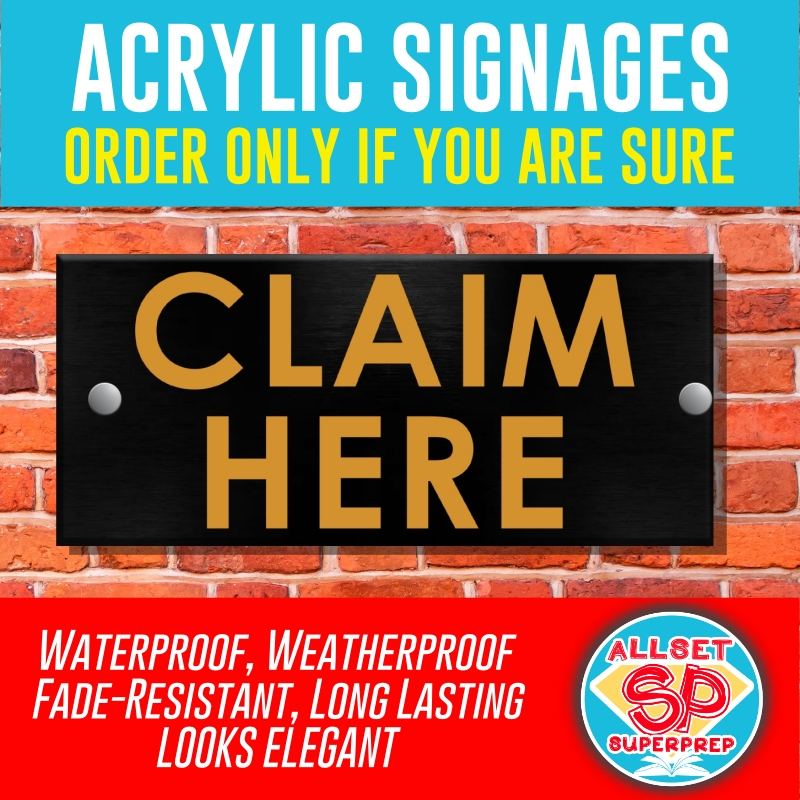 CLAIM HERE Signage Acrylic Plate for Business Office School Restaurant ...