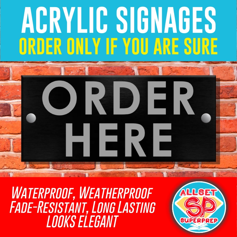 Order Here Signage Acrylic Plate for Business Office School Restaurant ...