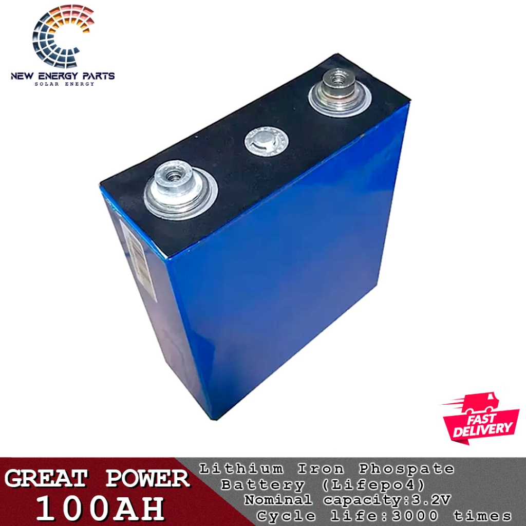 Great Power 3.2V 100ah Prismatic lifepo4 Lithium Ion Phosphate Battery (1pc cell) | Shopee ...