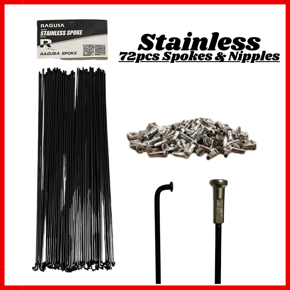 72pcs Ragusa Bicycle Stainless Spokes with Nipples 26 27.5 29 MTB ...