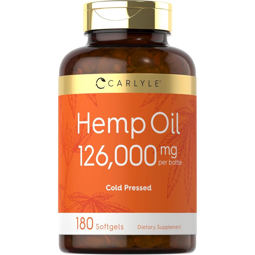 Cold-Pressed Hemp Oil Supplement 180 Softgels/113 ML Oil | Carlyle ...