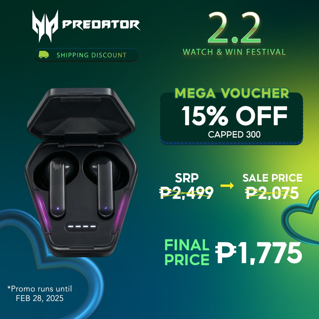 Acer Predator Galea 330 PHR200 Bluetooth In-Ear Gaming Earphones (GP ...